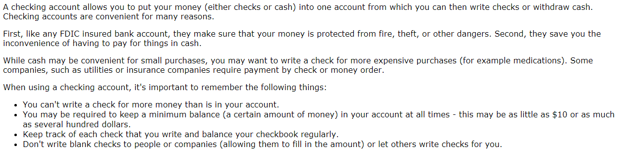 Personal Finance-Checking Account Unit – Mrs. Horwitz's Web Site